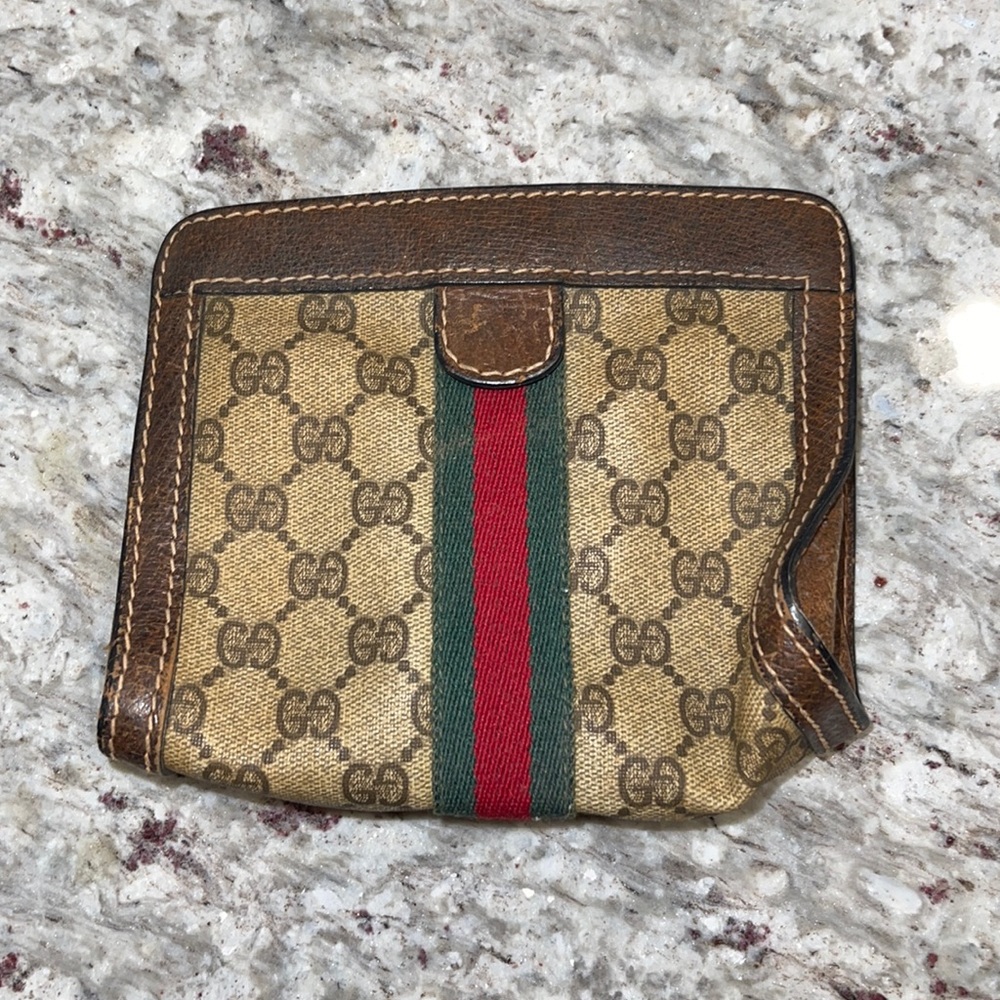 Gucci Vintage Velcro Closure Pouch - Gem